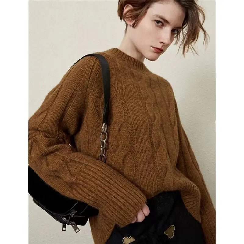 Crew Neck Thick Cashmere Sweater – Gentle Herde